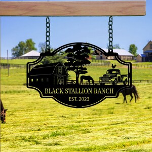 Large Custom Ranch Sign,personalized Horse Farm Name Sign,horse Riding ...