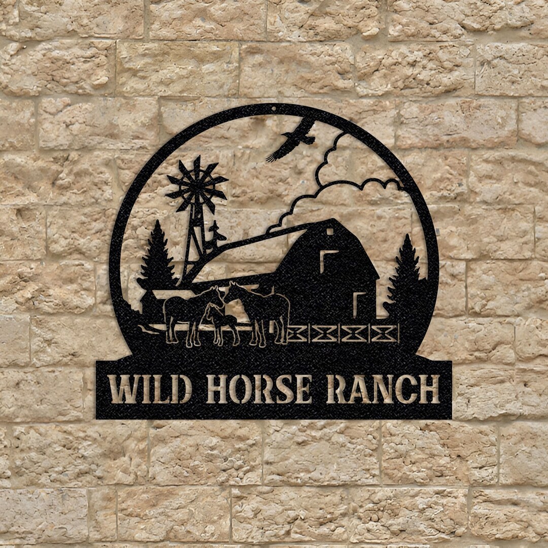 Metal Farm Barn Sign,horse Sign,custom Farmhouse Sign,personalized ...
