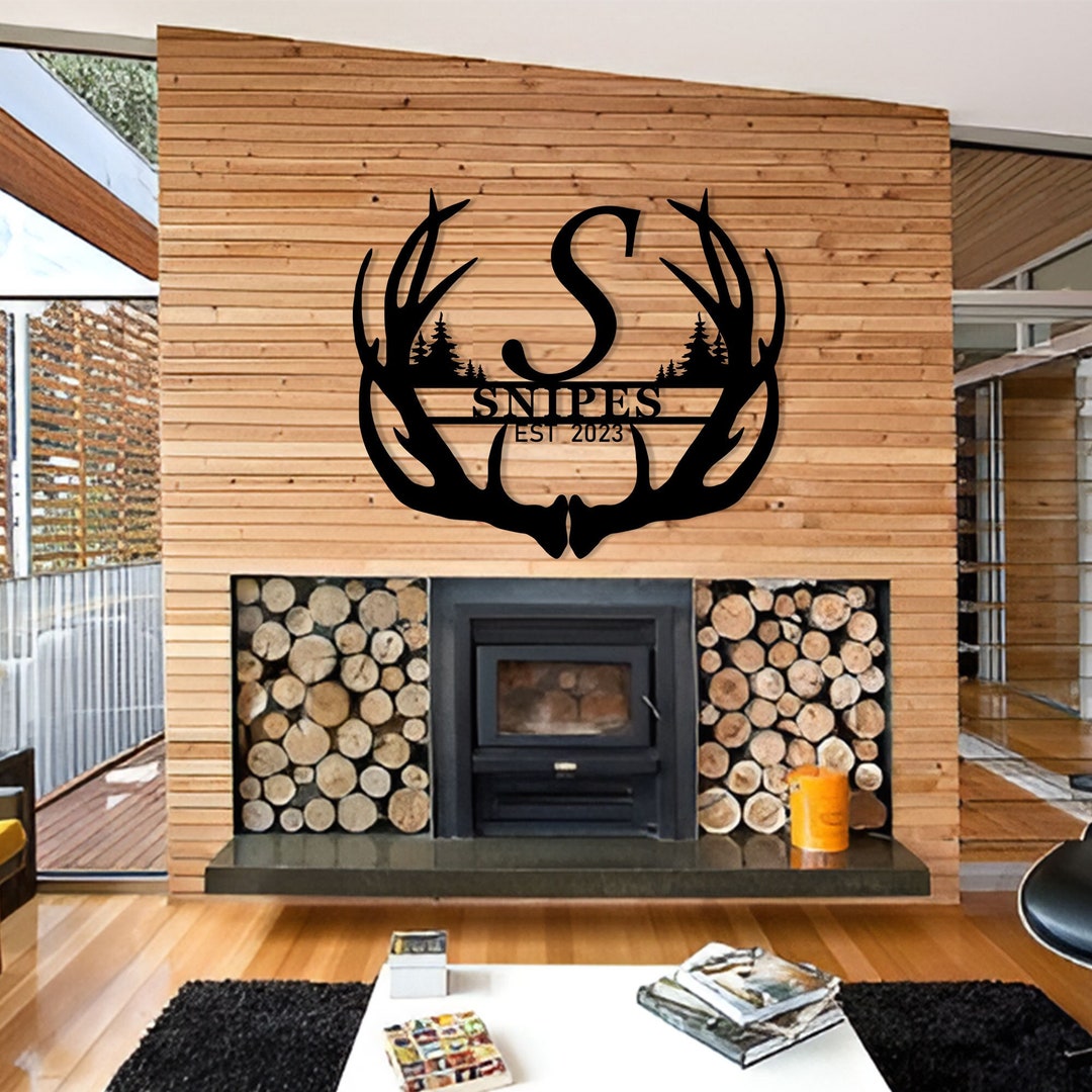 Antler Monogram Letter Sign,antler Sign,hunter Gift,elk Deer Camp Sign ...