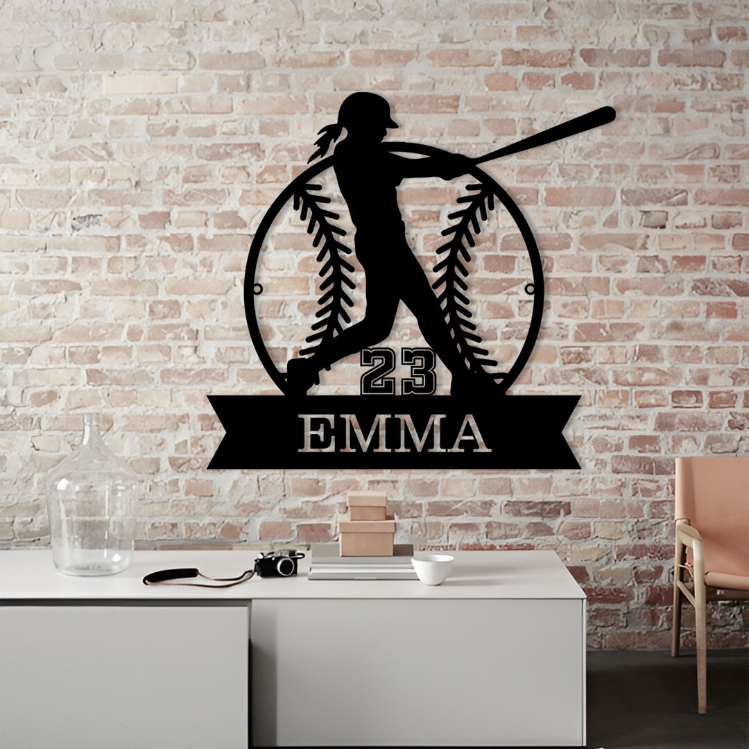 Personalized Softball Pitcher Metal Wall Art: Game Room Decor - Etsy