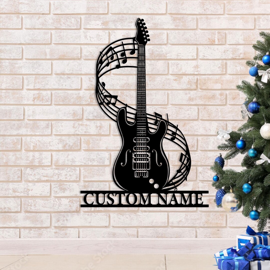 Custom Guitarist Name Sign Wall Decor,acoustic Guitar Sign Wall Art ...