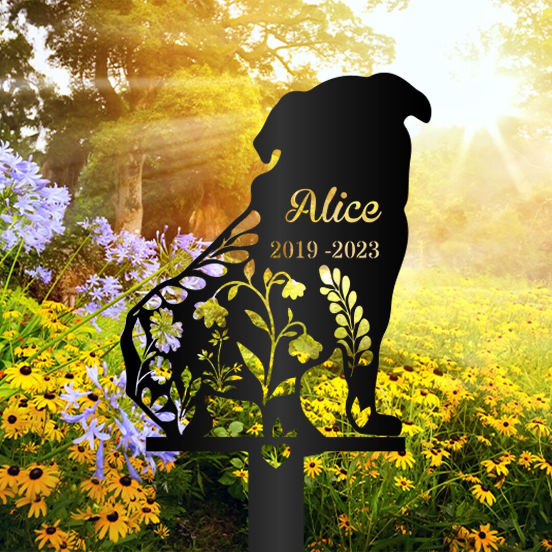 Personalized Dog Memorial Stake,metal Stake,bulldog,sympathy Sign,pet ...