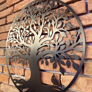 Personalized Outdoor Tree of Life Metal Wall Art,custom Name Sign,metal ...