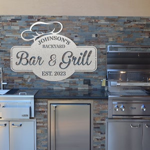 Personalized Backyard BBQ Metal Wall Art,bbq Metal Wall Art,bbq Sign ...