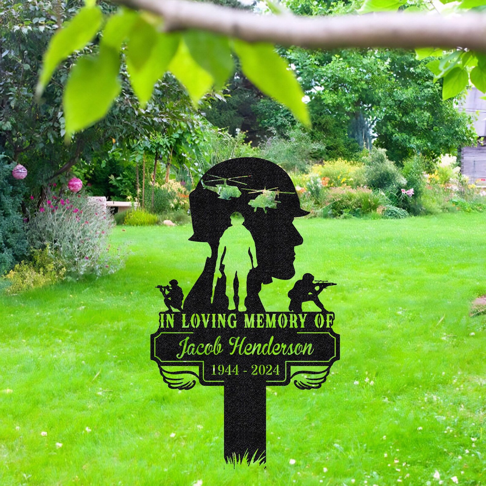 Personalized Soldier Memorial Plaque Stake: Veteran Remembrance Gift - Etsy