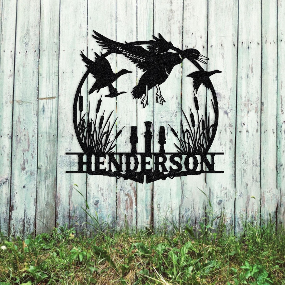 Personalized Duck Hunting Metal Wall Art: Hunter Name Sign - Etsy