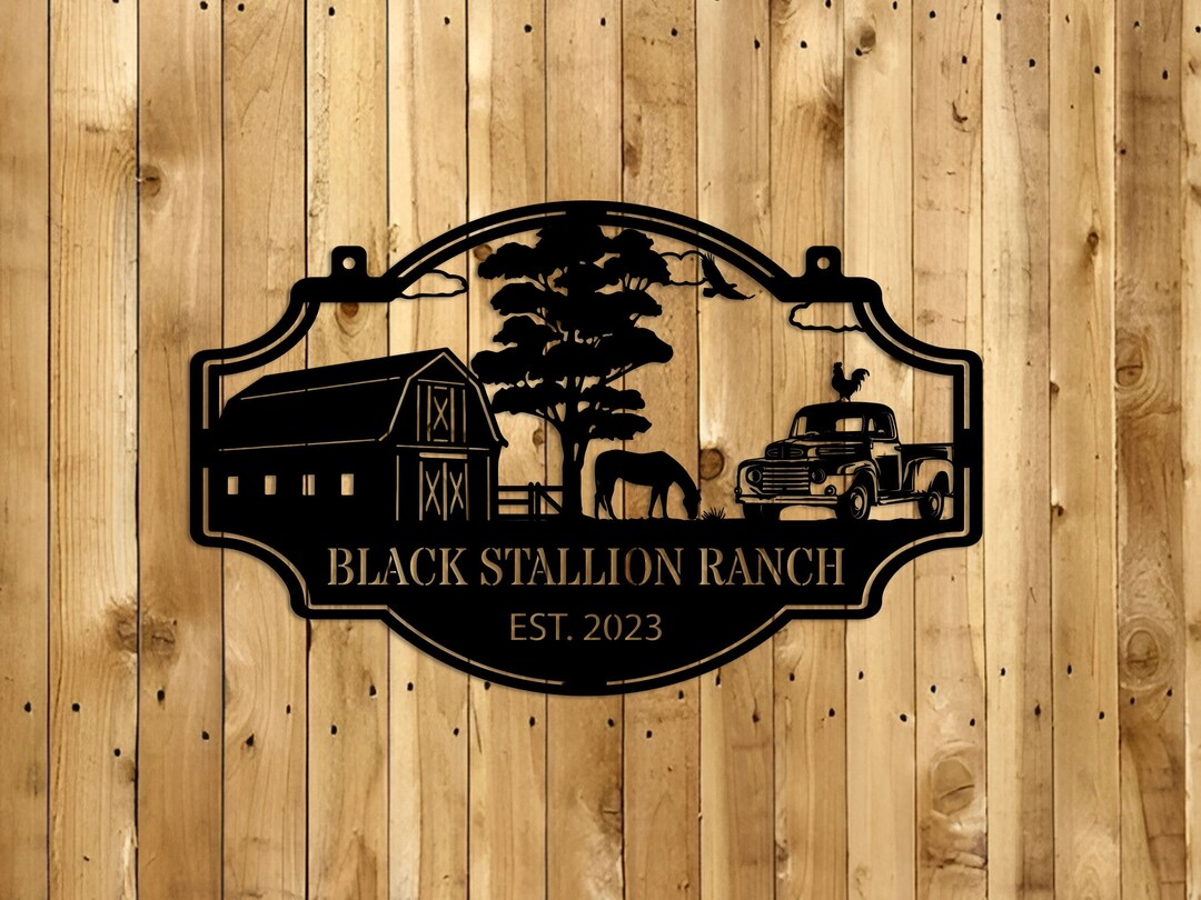 Large Custom Ranch Sign,personalized Horse Farm Name Sign,horse Riding ...