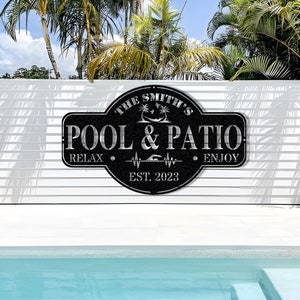 Personalized Pool & Patio Sign,swimming Pool Decor,metal Sign,custom ...