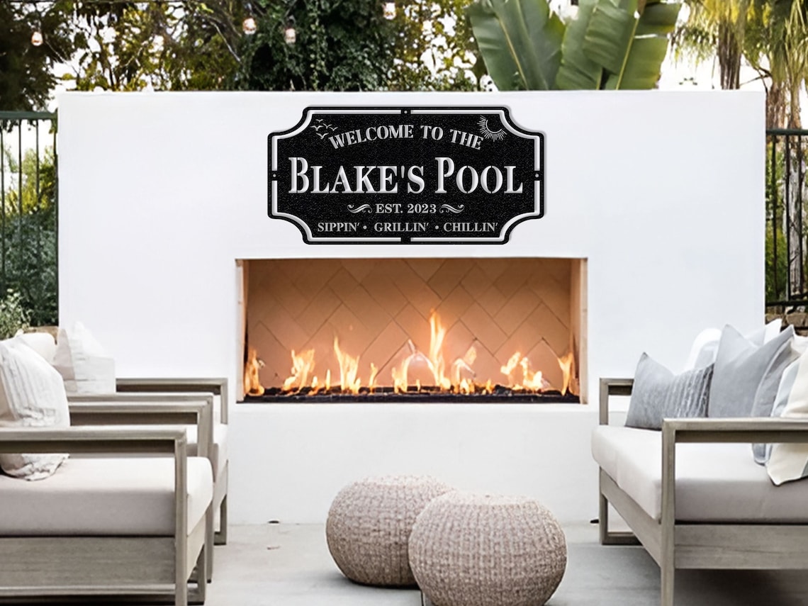 Personalized Family Pool Signwelcome Pool Metal Signoutdoor - Etsy