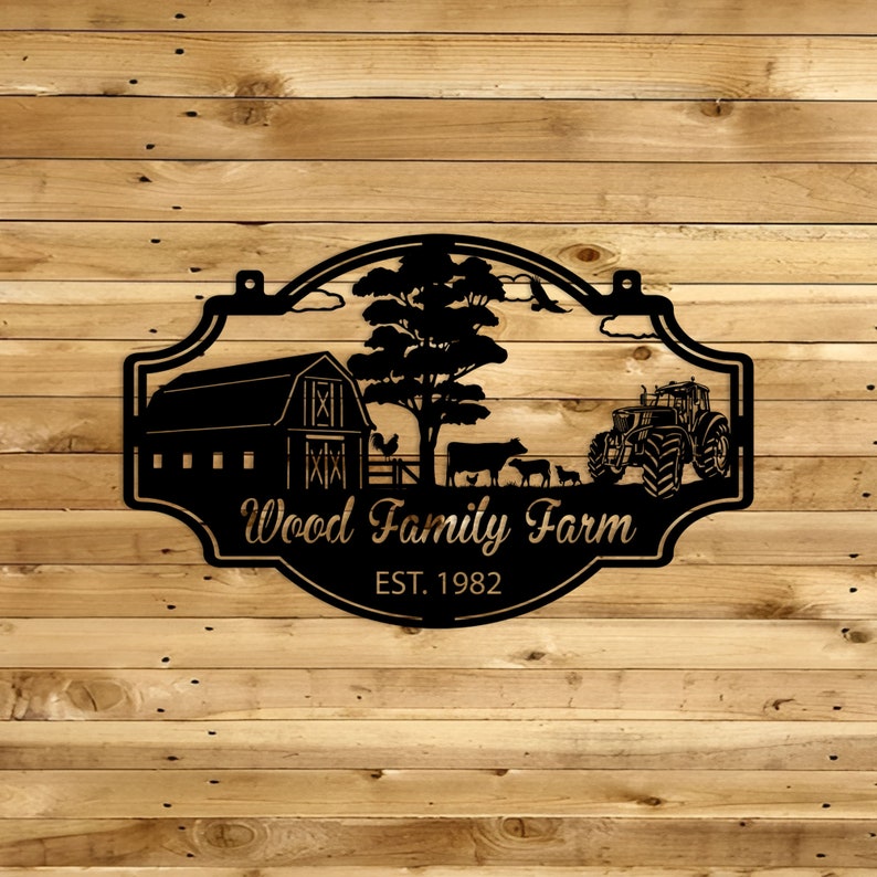 Personalized Metal Farm Sign: Custom Ranch Name, Barn Decor - Etsy