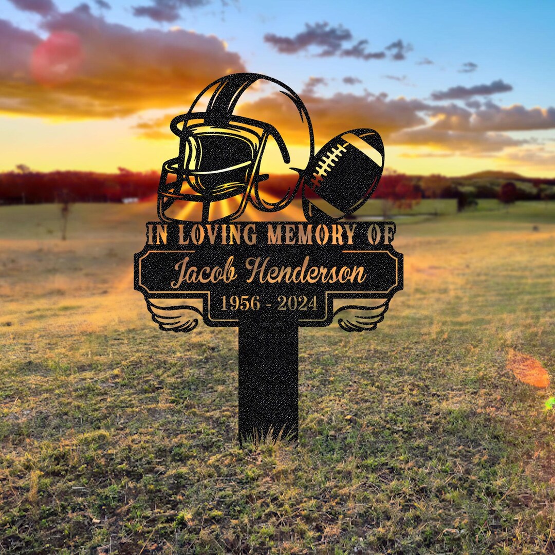 Personalized American Football Memorial Sign Outdoor Decor,metal Stake ...