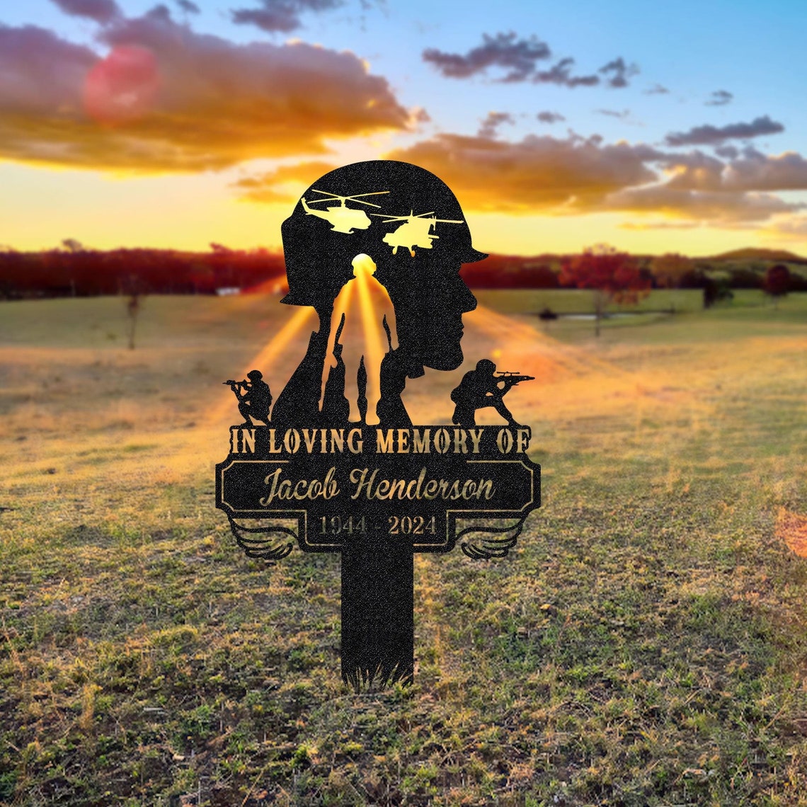 Personalized Soldier Memorial Plaque Stake: Veteran Remembrance Gift - Etsy