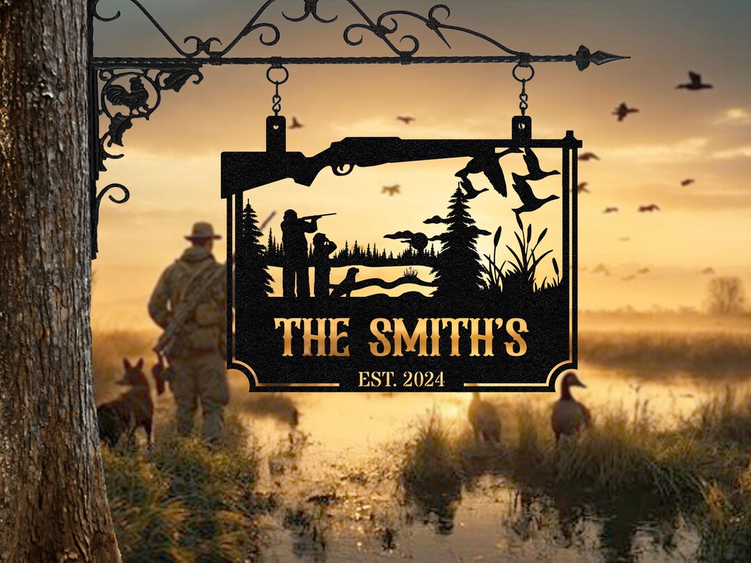 Personalized Duck Hunting Metal Wall Art Custom Metal Duck Hunting Sign ...