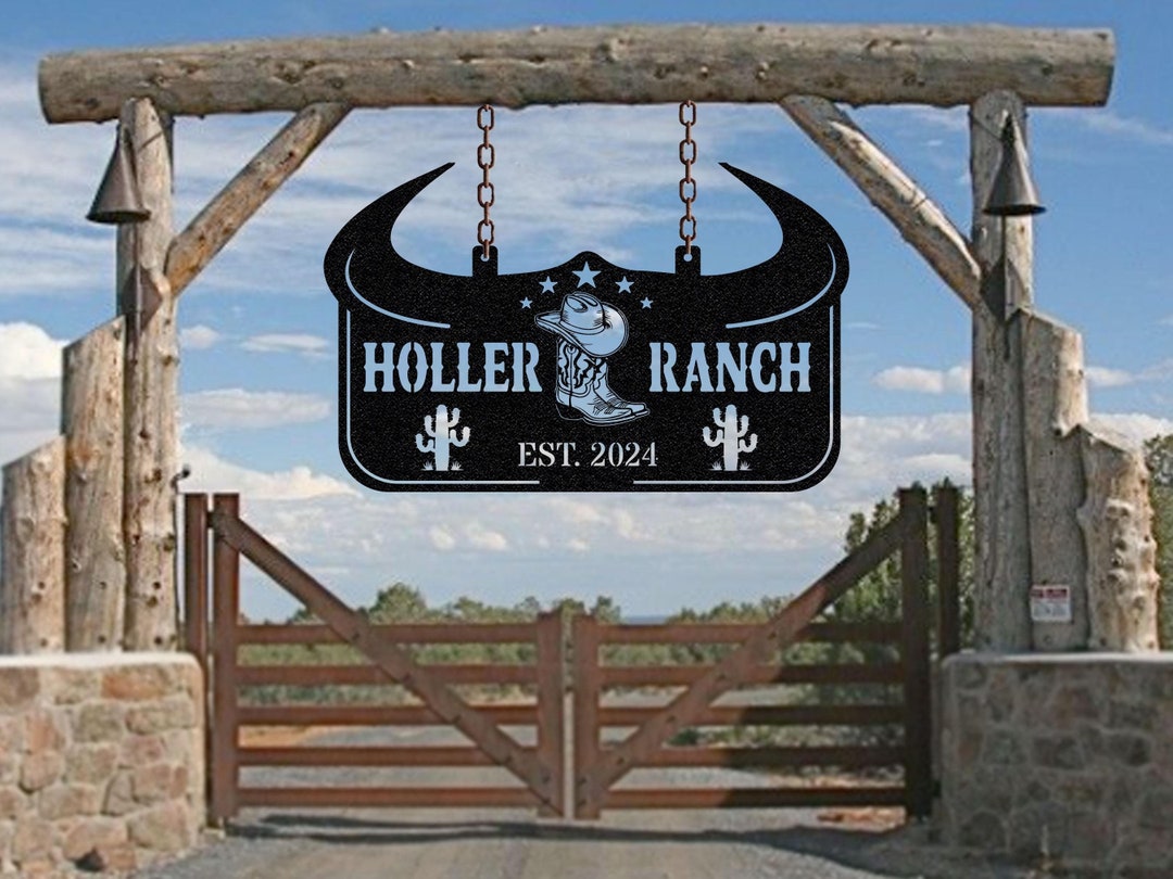 Personalized Cowboy Hat and Boots Metal Sign: Rustic Western Ranch ...