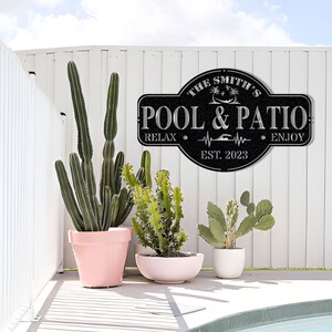 Personalized Pool & Patio Sign,swimming Pool Decor,metal Sign,custom ...