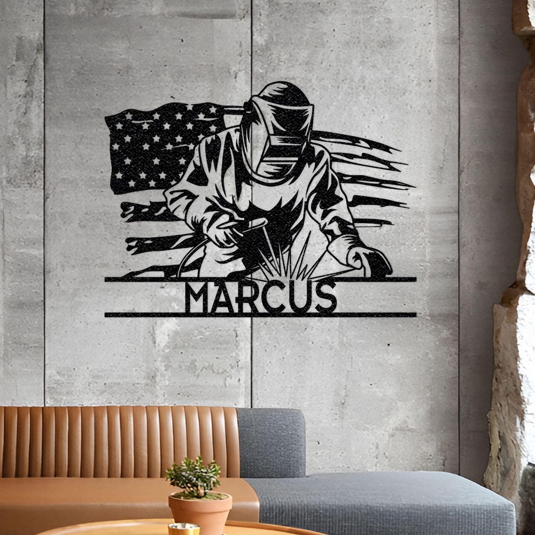 Customized Construction Welder Sign Metal Wall Art Welding Sign Sign ...