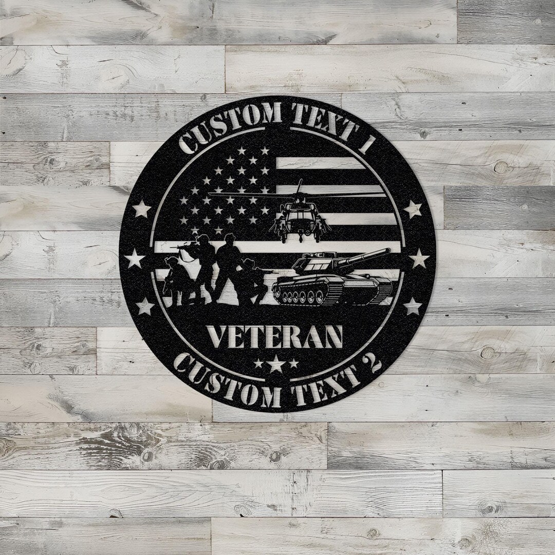 Personalized Patriotic US Military Metal Wall Art,us Army Metal Sign ...