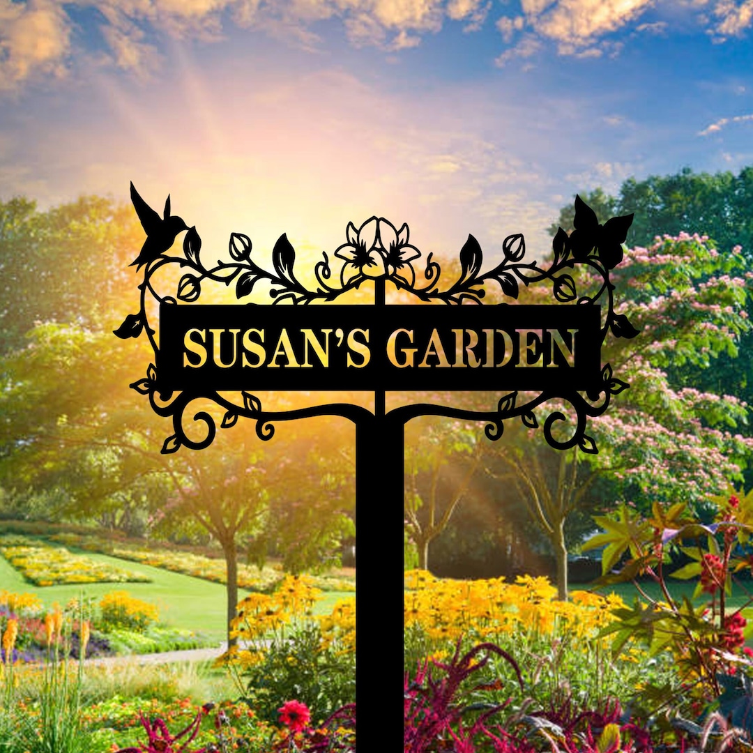 Custom Garden Sign With Stake,metal Bird Garden Sign, Personalized ...