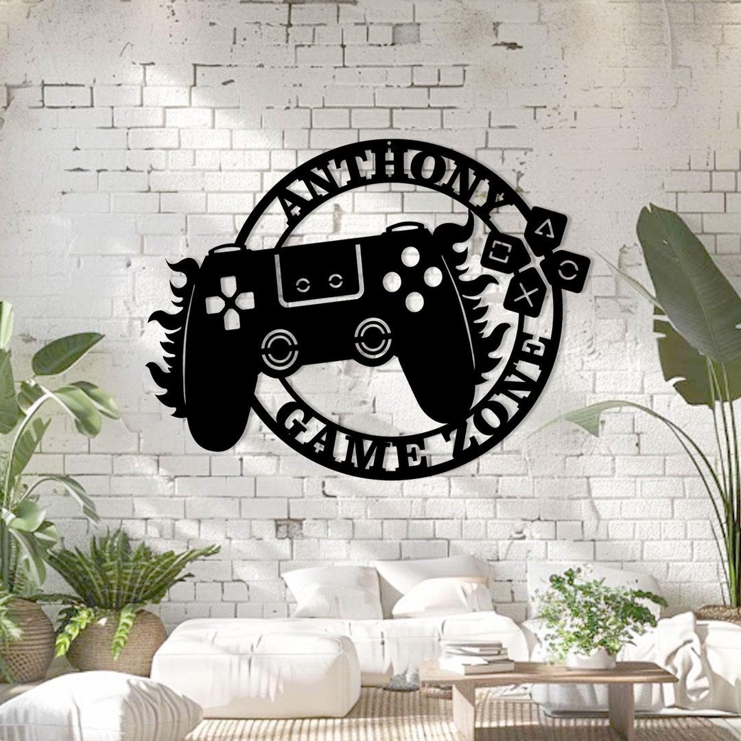 Personalized Video Game Controller Metal Wall Art,gamer Wall Art, Game ...