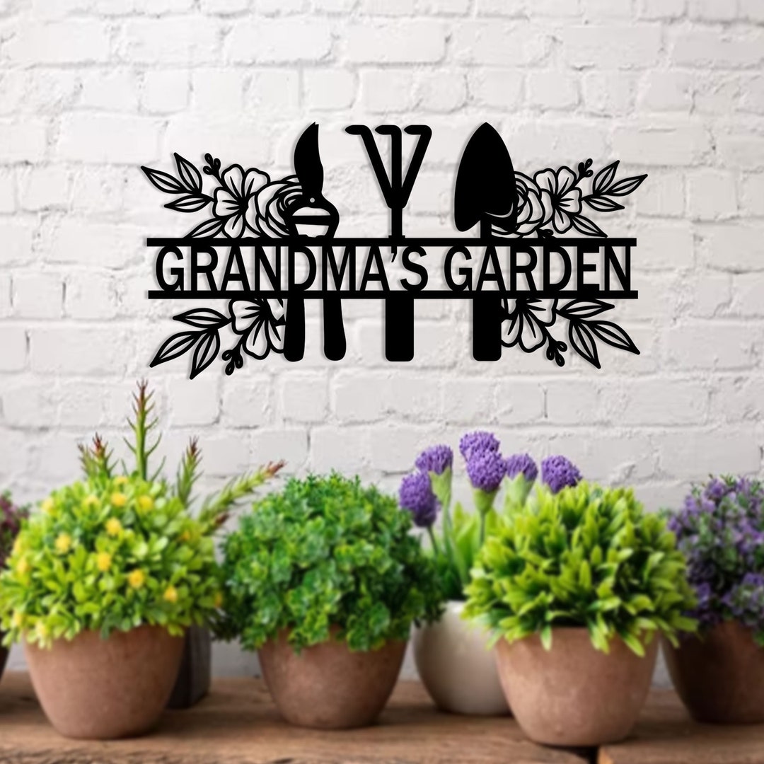 Garden Sign Personalized,garden Wall Art,garden Metal Sign, Rose Garden ...