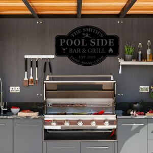 Personalized Metal Family Poolside Bar and Grill Sign,pool and Bar,tiki ...