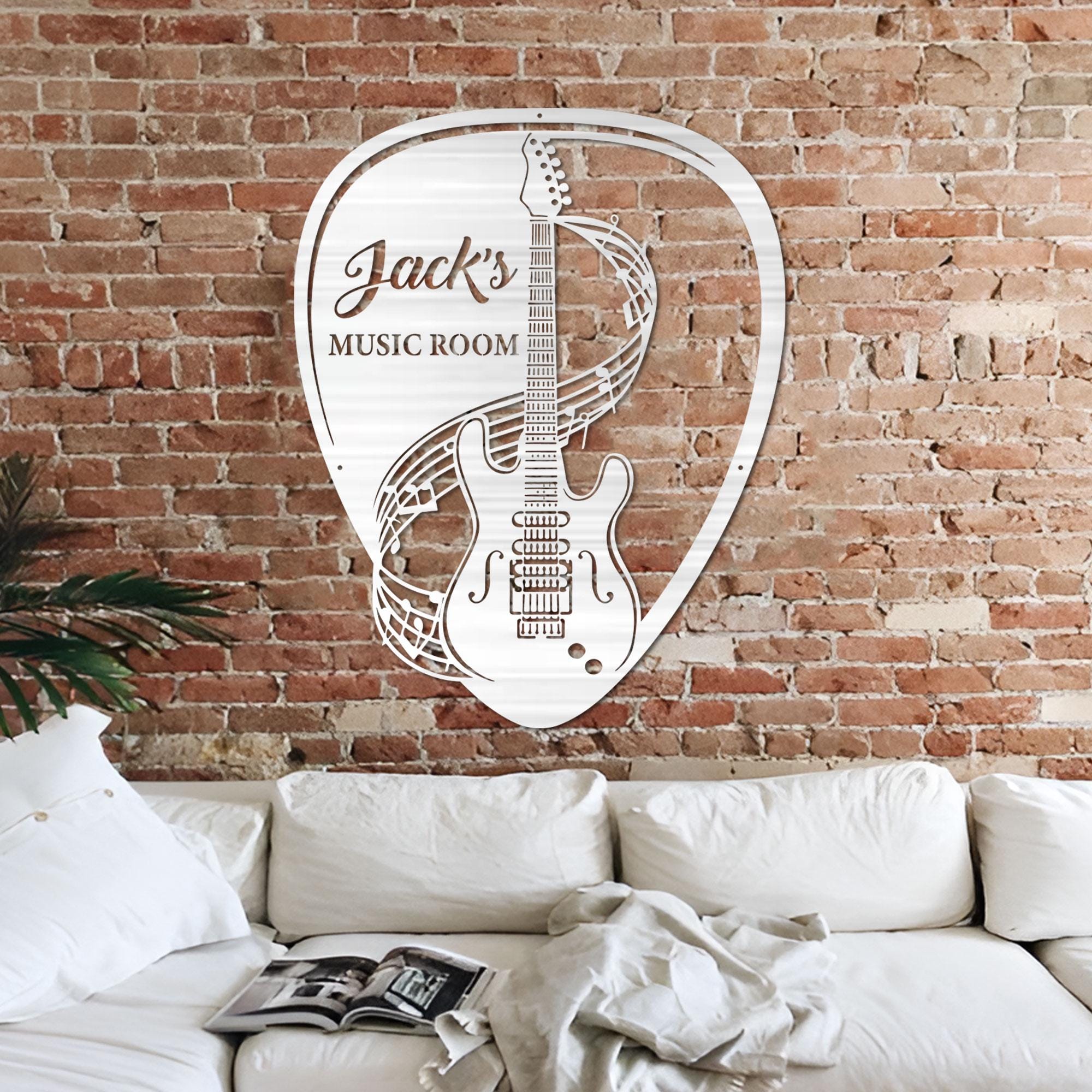 Personalized Guitar Room Metal Wall Art: Custom Music Decor - Etsy