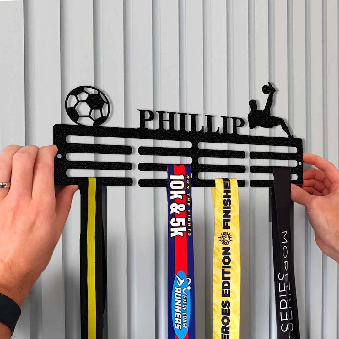 Personalized Soccer Medal Holder,custom Soccer Name Medal Hanger,12 ...