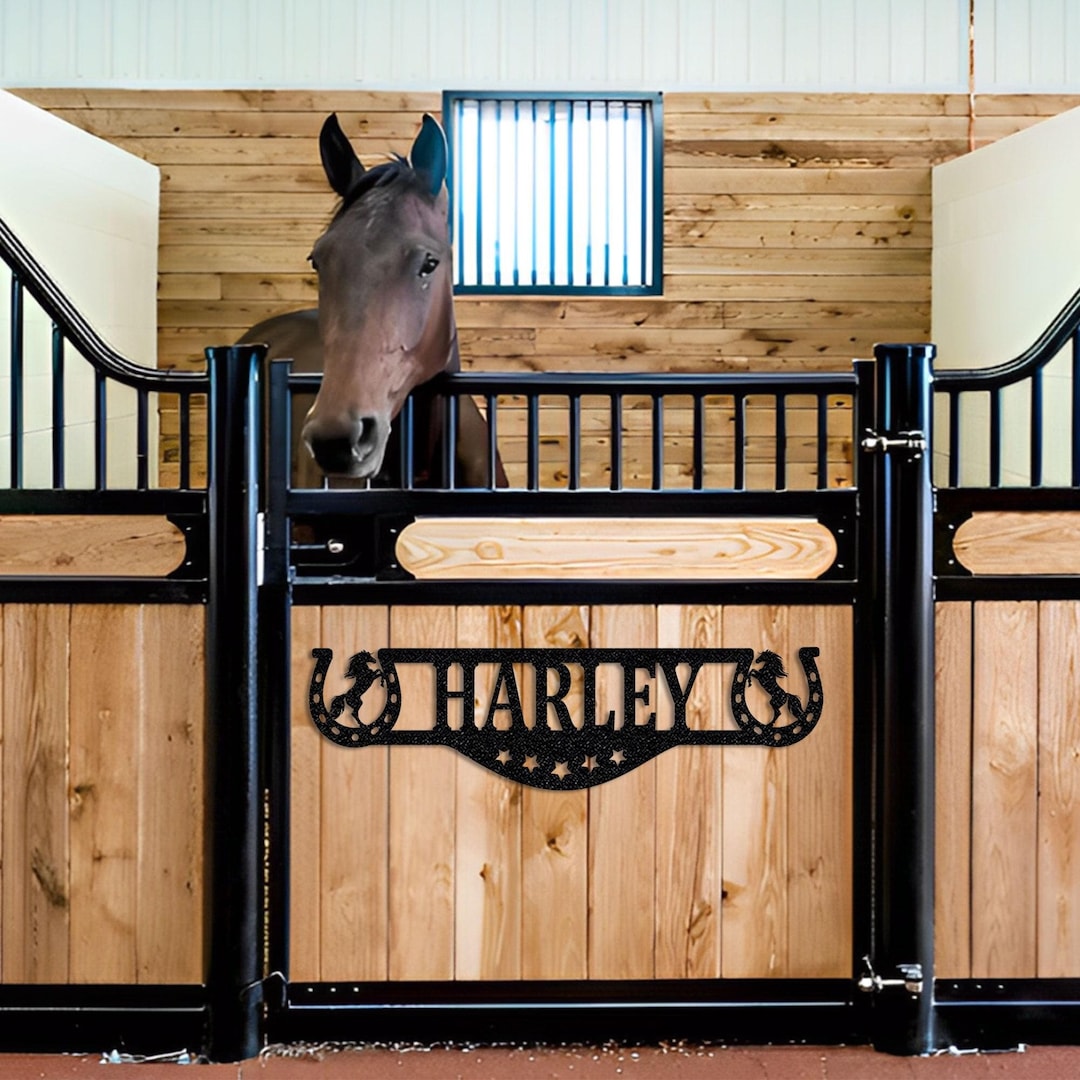 Personalized Horse Stall Name Plate: Metal Barn Decor - Etsy