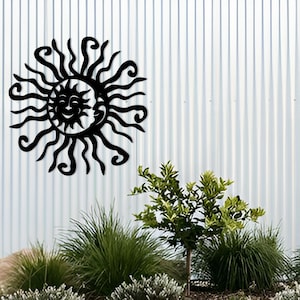 Vintage Metal Sun and Moon Face,metal Wall Hanging,custom Metal Sun ...
