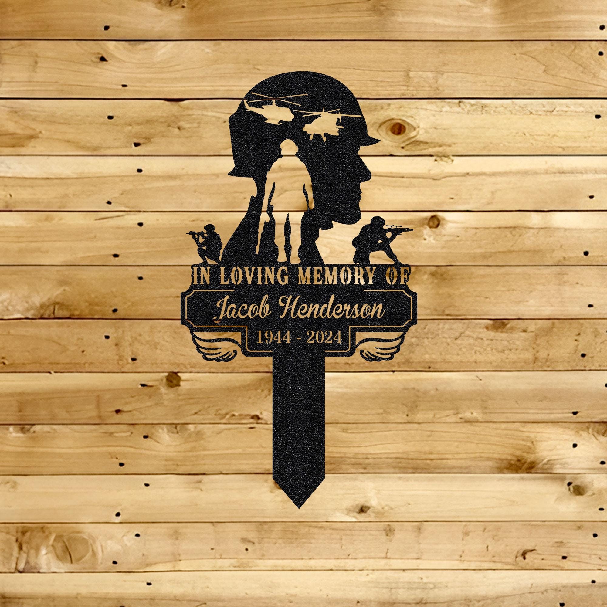 Personalized Soldier Memorial Plaque Stake: Veteran Remembrance Gift - Etsy