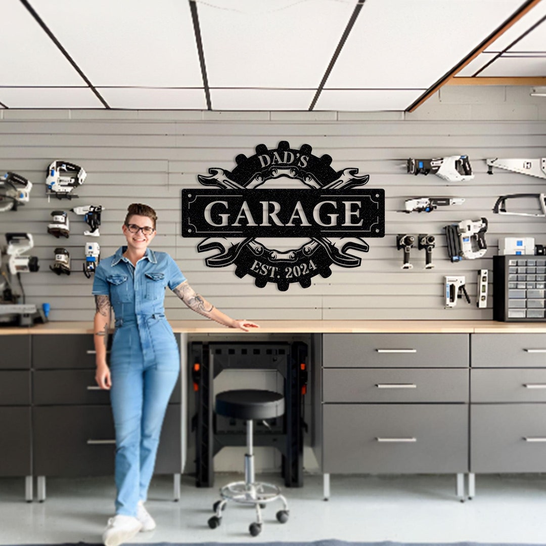 Personalized Hanging Garage Sign,custom Garage Outdoor Decor,metal ...