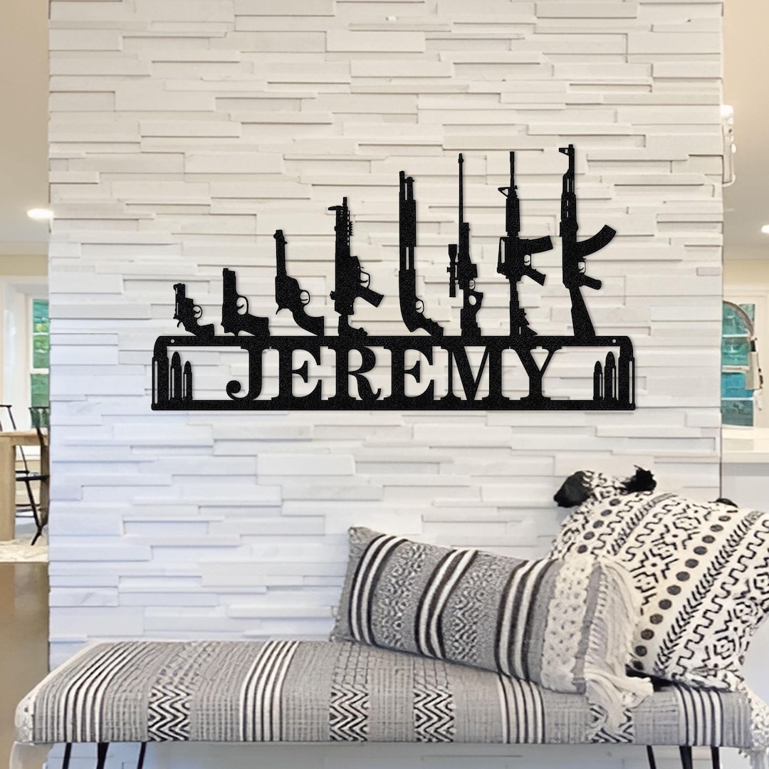 Custom Gun Metal Sign With Last Name Personalized,gun Metal Wall Art ...