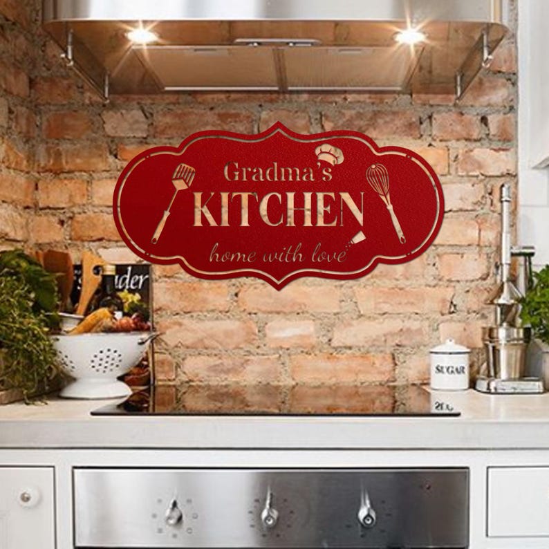 Personalized Family Kitchen Metal Sign: Custom Wall Decor - Etsy
