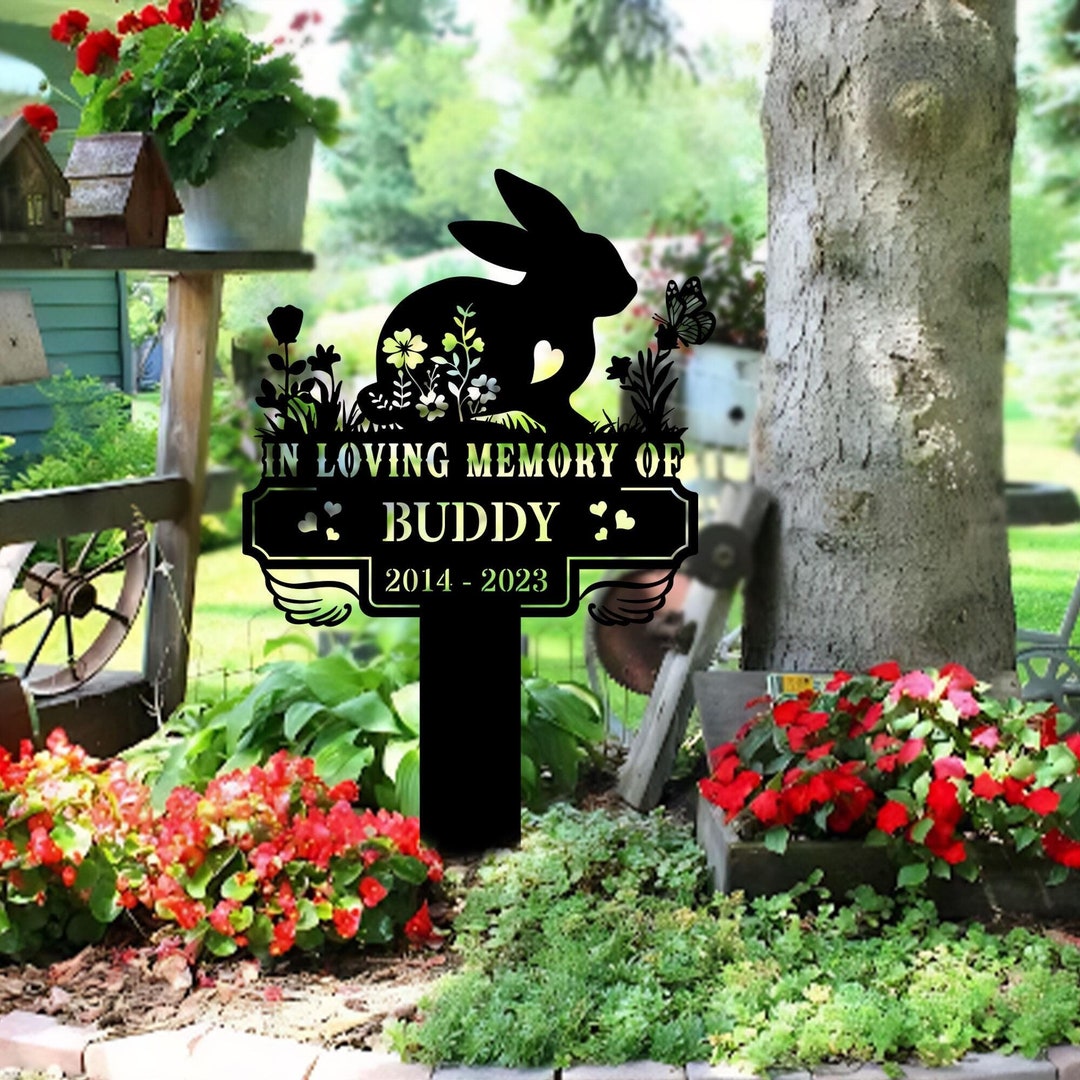 Rabbit Memorial Stake Sign Personalized,pet Grave Markers Sign,rabbit ...