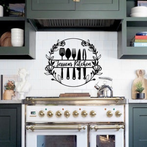 Personalize Mom's Kitchen Wall Art Decor, Metal Kitchen Monogram Sign ...