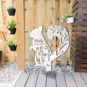 Custom Squirrel Pet Memorial Garden Stake,personalized Grave Marker ...