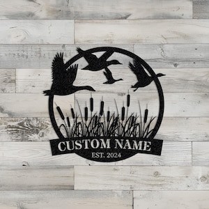 Custom Flying Mallard Duck Hunting Metal Sign,flying Duck Metal Wall ...