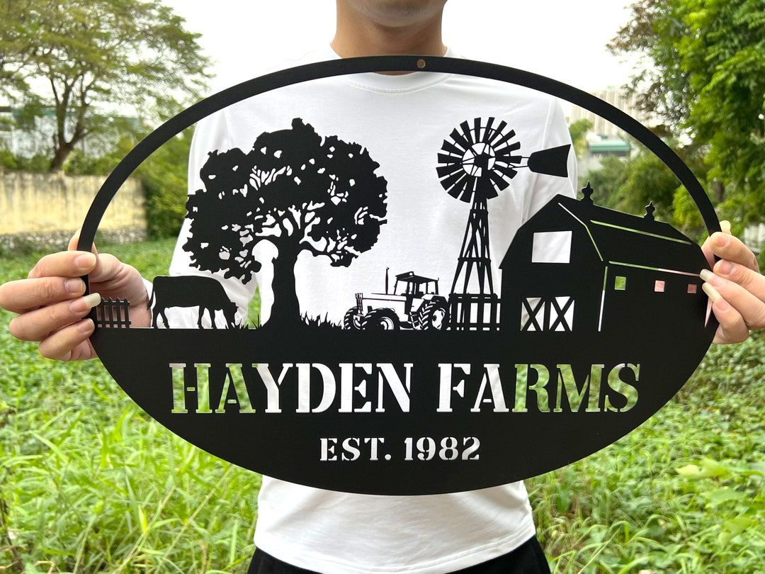 Personalize Metal Farm Signs, Custom Farmhouse Sign, Farm Barn Sign ...