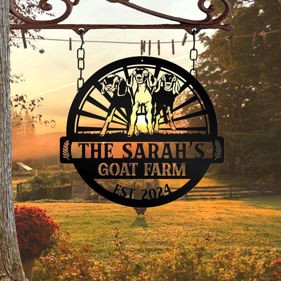Custom Goat Farm Name Metal Sign,personalized Goat Ranch Farm Wall Art ...