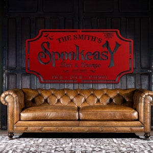 Personalized Spookeasy Metal Sign: Rustic Halloween Bar Decor - Etsy