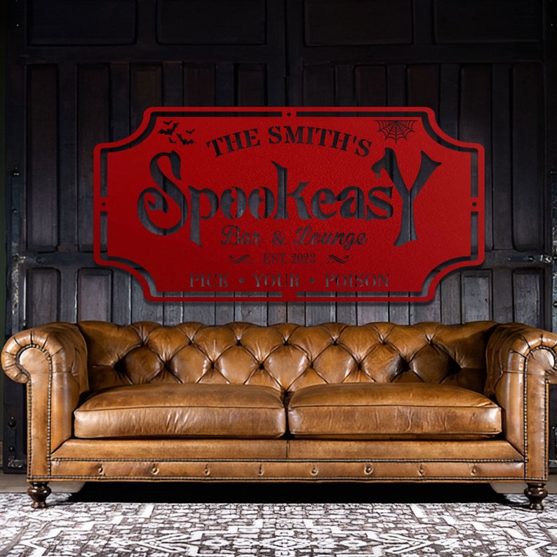 Personalized Spookeasy Metal Sign: Rustic Halloween Bar Decor - Etsy