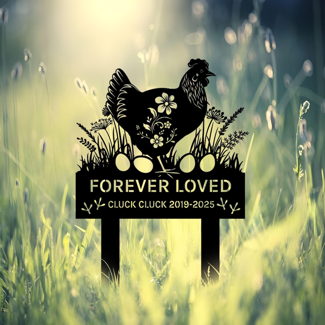 Custom Chicken Memorial Grave Marker, Pet Plaque Burial Stake ...