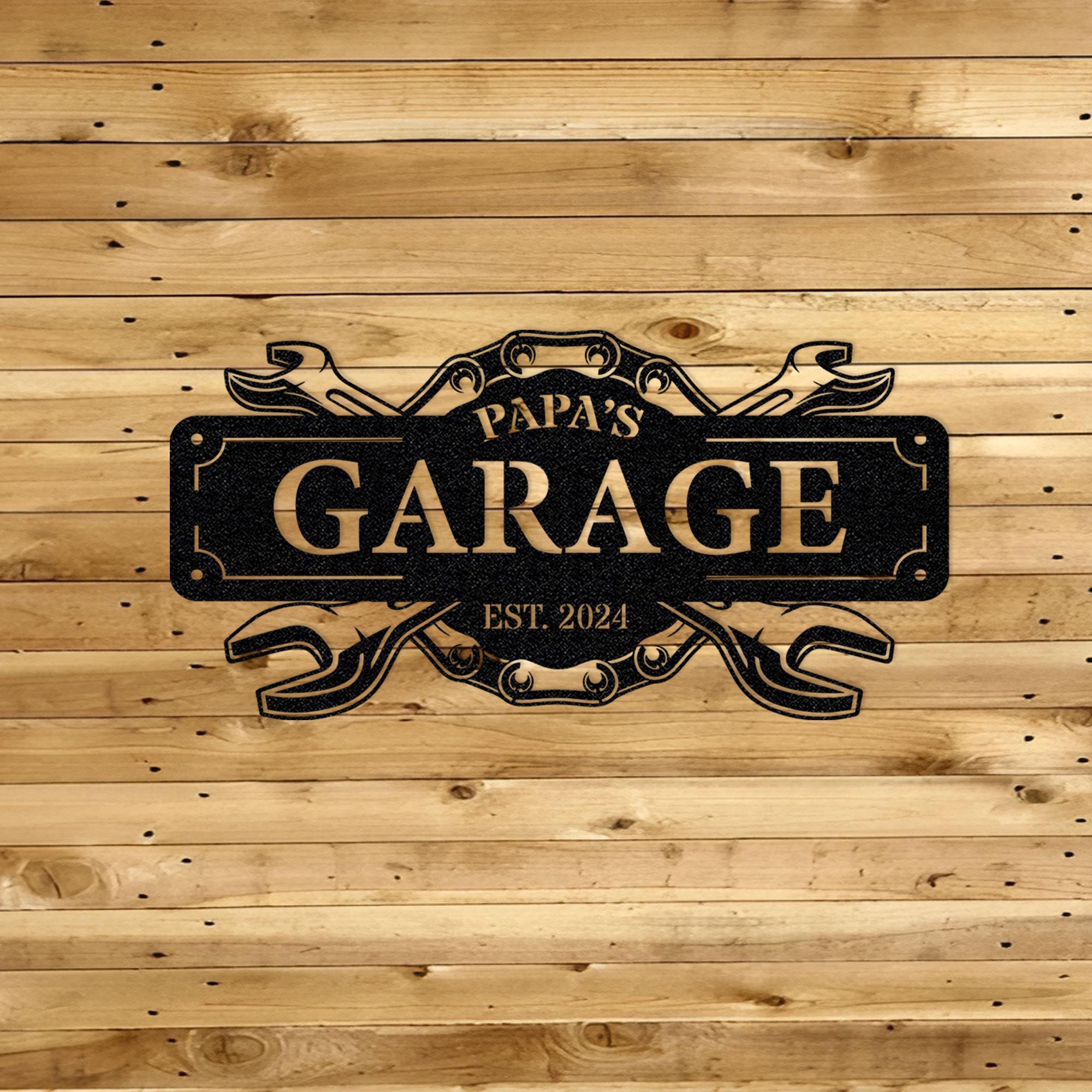 Personalized Metal Garage Sign Custom Workshop Name Sign Home Decor Car ...