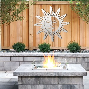 Personalize Vintage Metal Sun and Moon Face,metal Wall Art,sun Metal ...