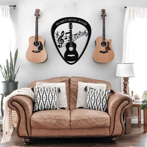 Personalized Guitar Player Metal Wall Art: Music Room Decor - Etsy