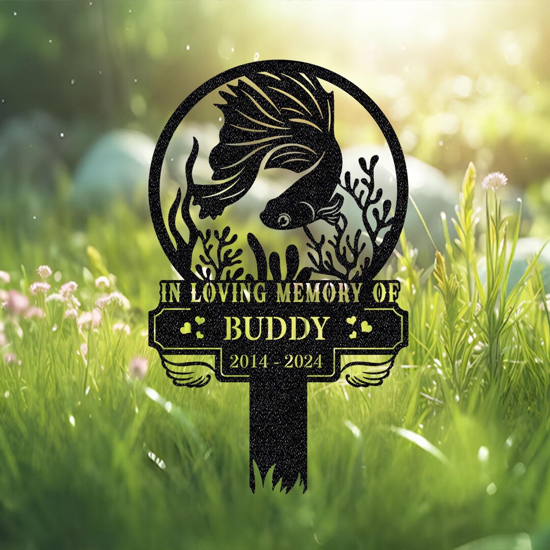 Custom Fish Pet Memorial Garden Stake: Personalized Aquarium Grave ...