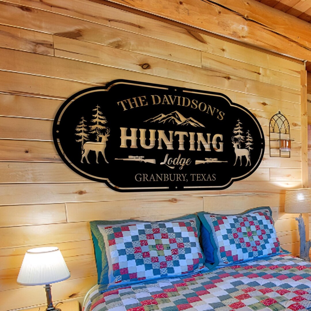 Personalized Hunting Lodge Sign,deer Hunting Sign,personalized Name ...