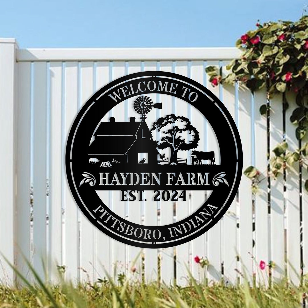 Metal Farm Sign,custom Metal Farm Name Sign,large Metal Name Sign,ranch ...