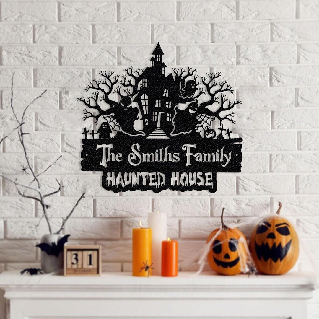 Personalized Personalized Haunted House Metal Sign Haunted Mansion With ...