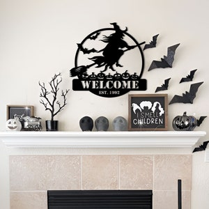 Personalize Witch Metal Sign,welcome Sign Halloween Decor,witch Sign ...